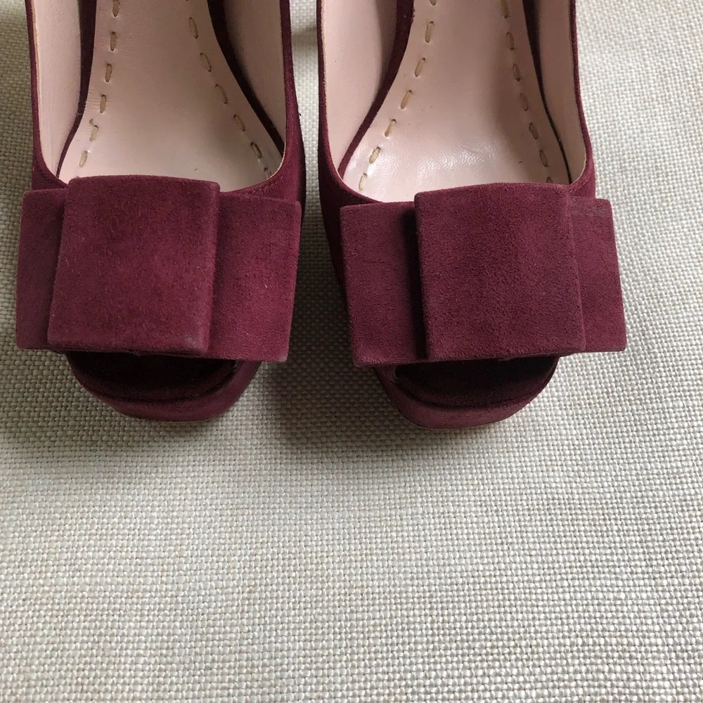 Miu Miu | Shoes | Miu Miu Mary Jane Pumps Platform Bow Suede Ankle ...